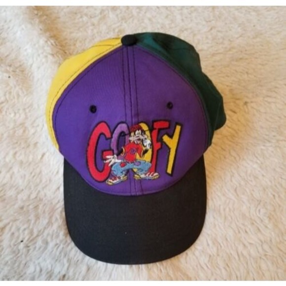 Disney | Accessories | Walt Disney 9s Goofy Purple Green Yellow Black ...
